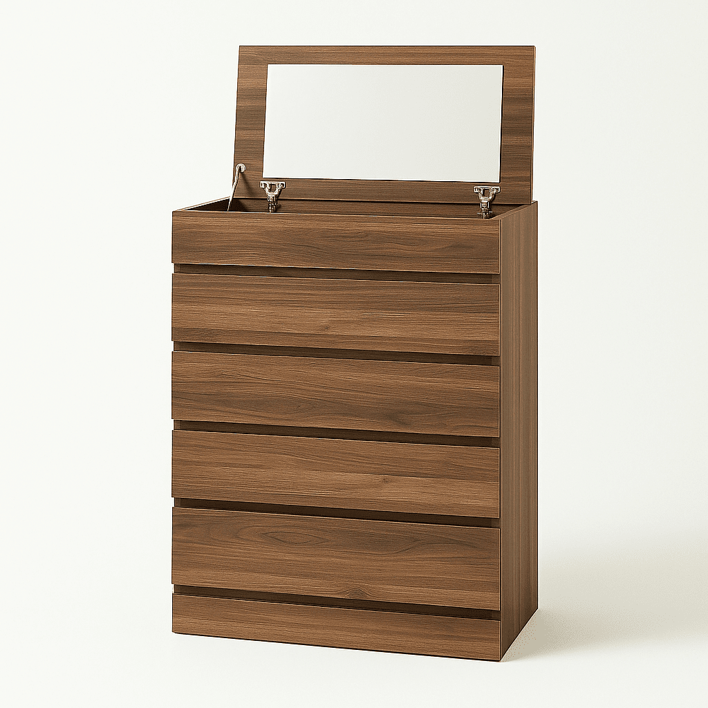 Jovane 4 Layer Chest of Drawer with Mirror - Online Furniture Shop