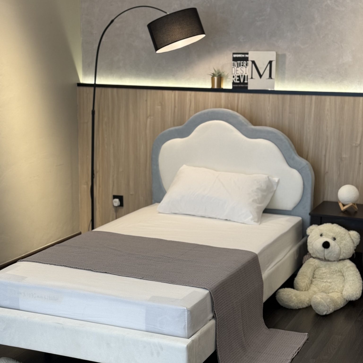 Louie Floating Platform Super Single Bed Frame - Furniture Bedroom