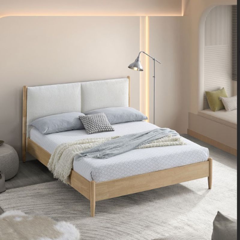 Elmosta Bouclé Queen Bed Frame - #1 Furniture Bedroom Malaysia